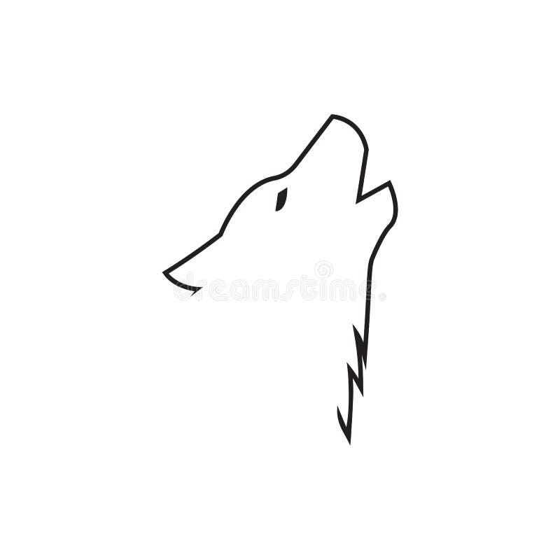 Wolf Roar Full Moon Landscape Logo Design Stock Vector - Illustration ...