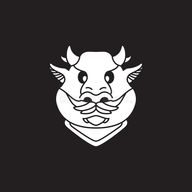 Head Dragon Cartoon Old Logo Design Vector Stock Vector - Illustration ...