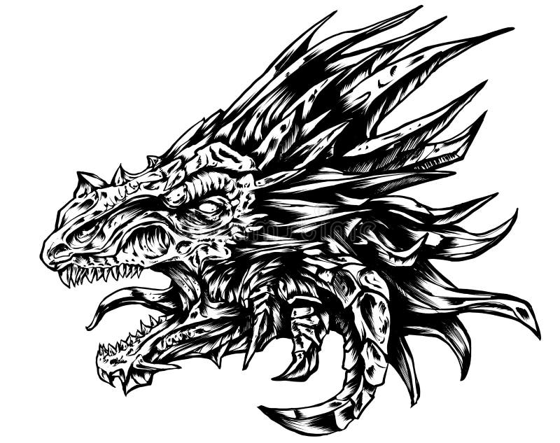 The head dragon stock illustration. Illustration of design - 122977805