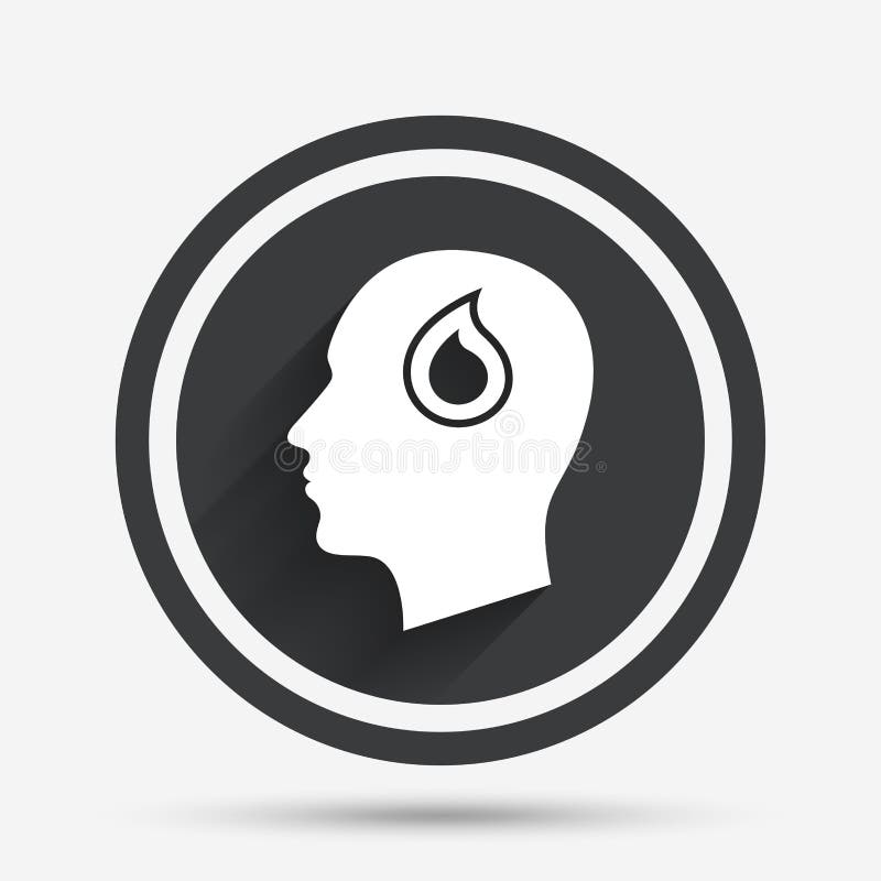 Head with Drop Sign Icon. Male Human Head. Stock Vector - Illustration ...
