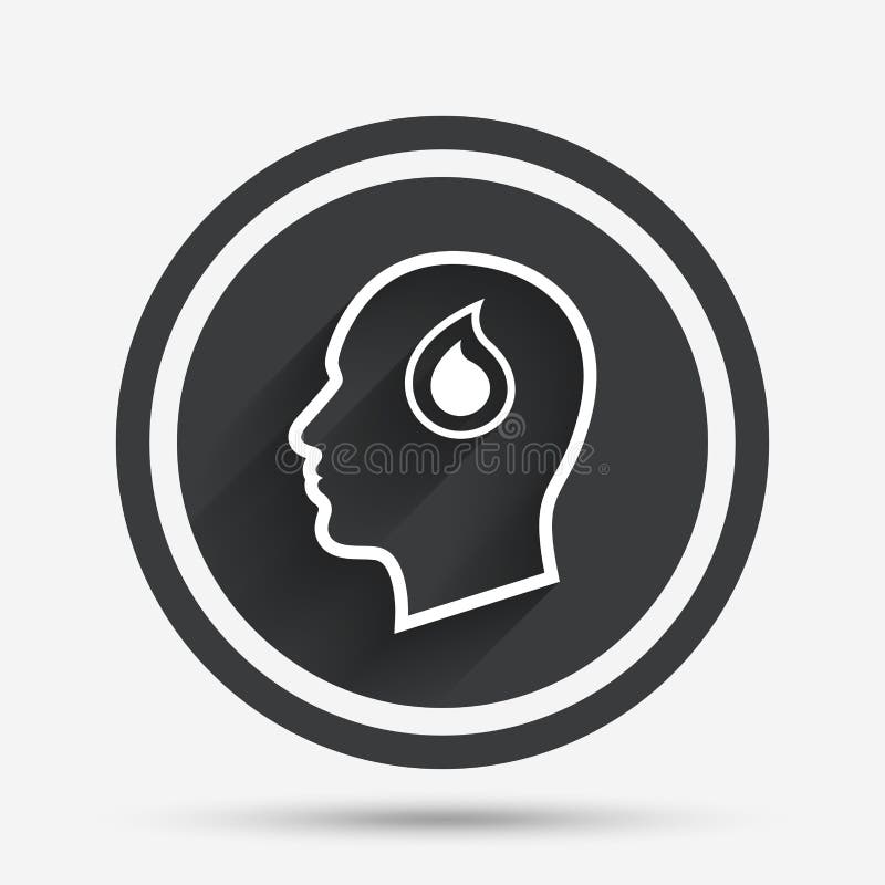 Head with Drop Sign Icon. Male Human Head. Stock Vector - Illustration ...