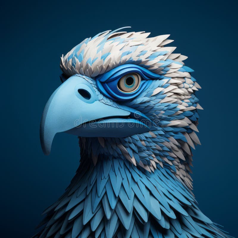 Vivid Blue Eagle: a Stunning 3d Rendering with Raw Character Stock ...