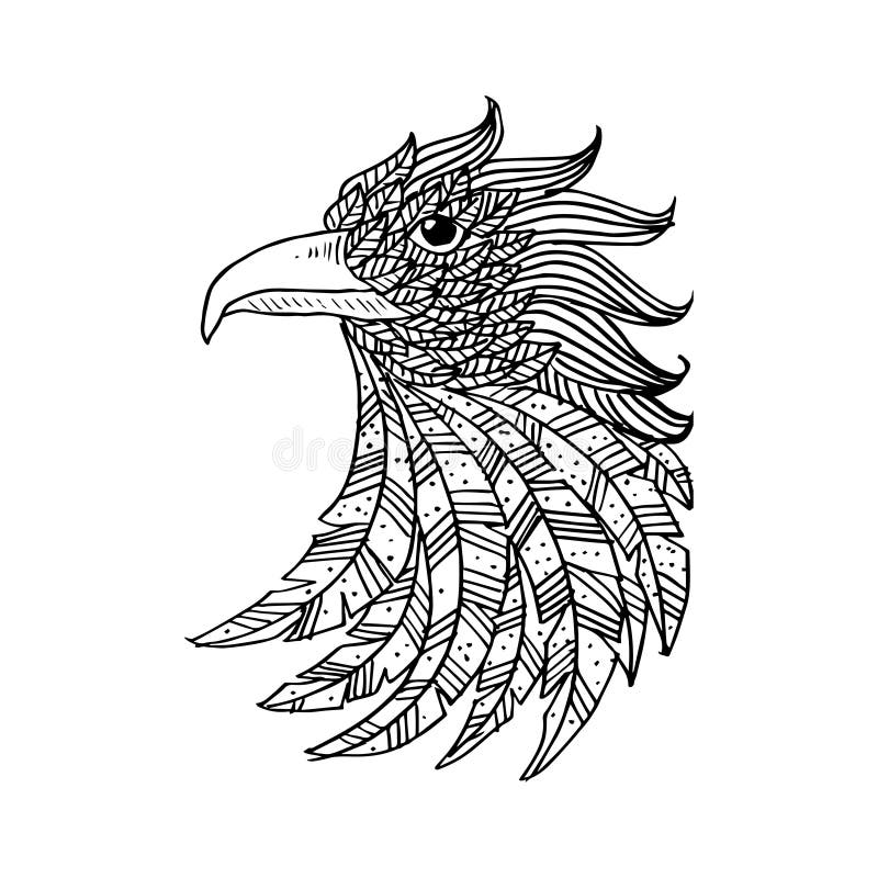Eagle doodle stock vector. Illustration of attack, drawing - 24524000