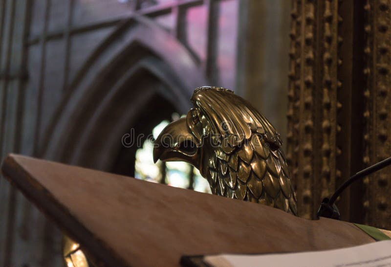 Head of Eagle Lectern in Worcester Cathedral Editorial Image - Image of ...