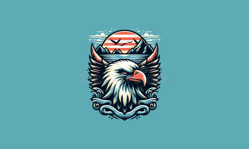 Head Eagle on Sea Vector Illustration Artwork Design Stock Vector ...