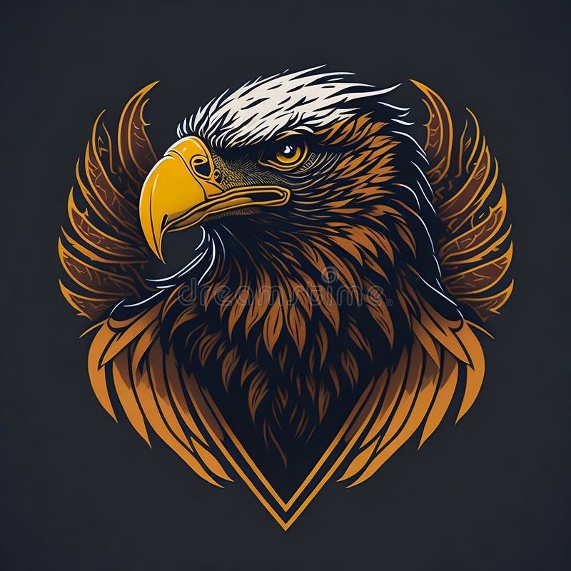 Illustration of a Bald Eagle Flying at Sunset Stock Illustration - Illustration of clouds, eagle ...