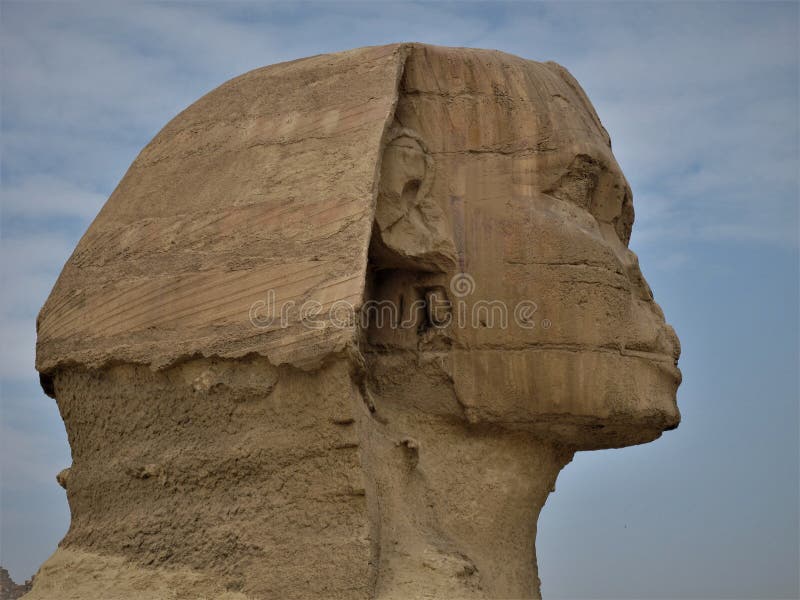 The Head of the Egyptian Sphinx Stock Photo - Image of view, side ...