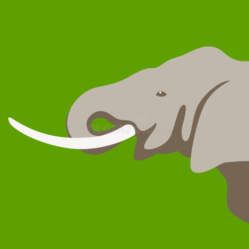 Head Elephant Vector Illustration Flat Style Profile Stock Vector ...