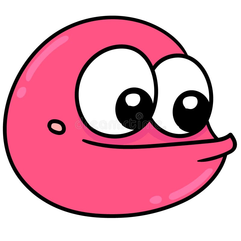 Head Emoticon Cartoon Creature with Silly and Stupid Expression, Doodle ...