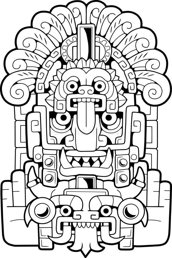 Head Ethnic Pattern, Coloring Book Outline Illustration Stock Vector ...