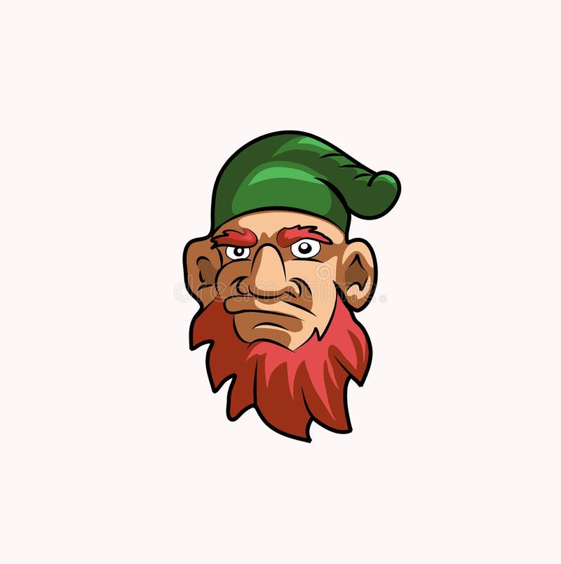 The Head of an Evil Dwarf with a Red Beard Stock Vector - Illustration ...
