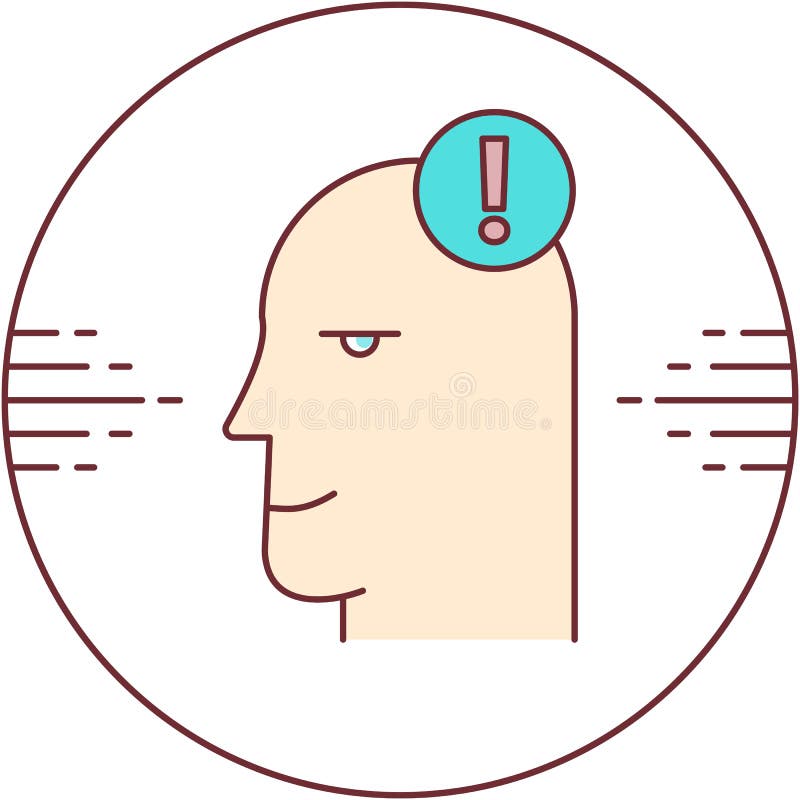 Head with Exclamation Point Flat Vector Icon Stock Vector ...