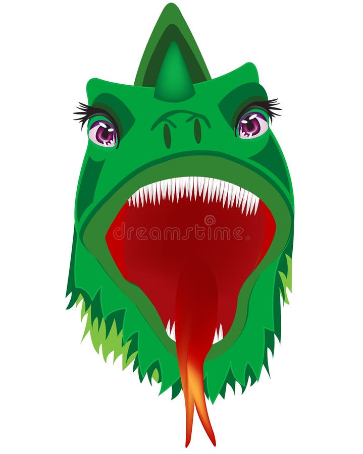 Head of the Fairy-tale Dragon on White Background Stock Vector ...