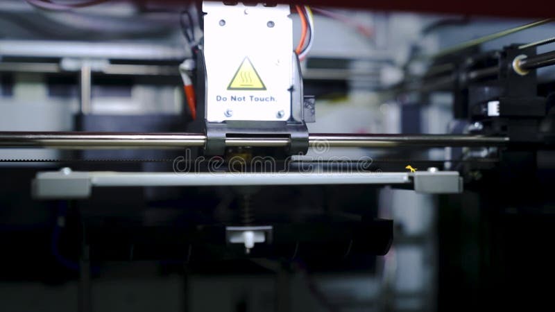 Head of FDM 3d Printer Prints the Plastic Model. Additive Technology ...