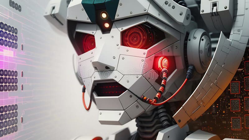 Head of Female Cyborg or or Bionic Android. AI Generated Cinematic ...