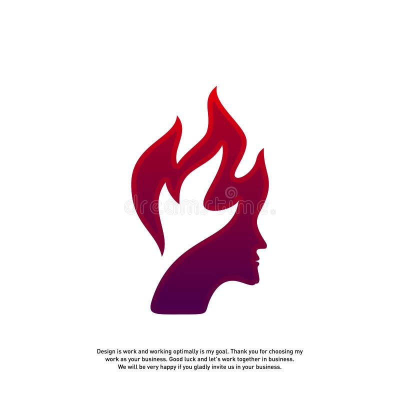 Head Fire Logo Concept, Mind Fire Logo, Spirit Mindset Logo, Flame Head ...