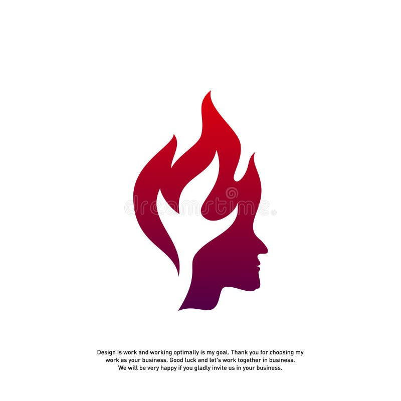 Head Fire Logo Concept, Mind Fire Logo, Spirit Mindset Logo, Flame Head ...