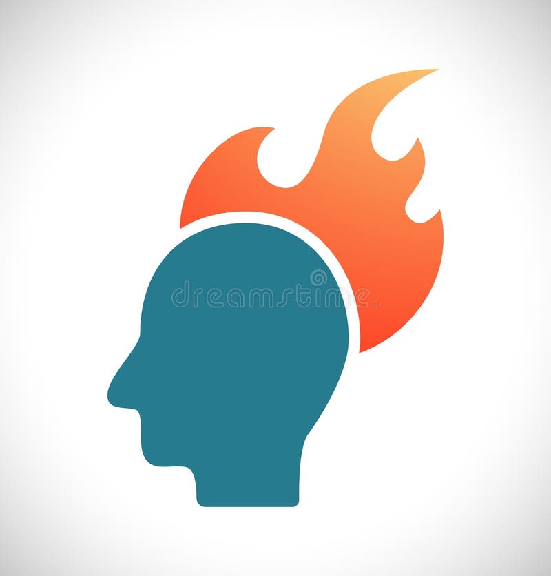 Head flame icon stock vector. Illustration of business - 200602159