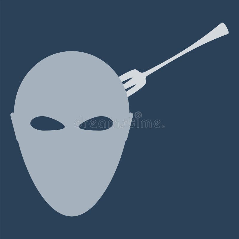 Head with Fork stock vector. Illustration of horror, cruel - 55186246