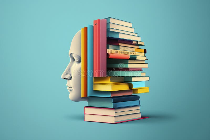 Head Formed by Books Representing Knowledge, Reading and Intelligence ...