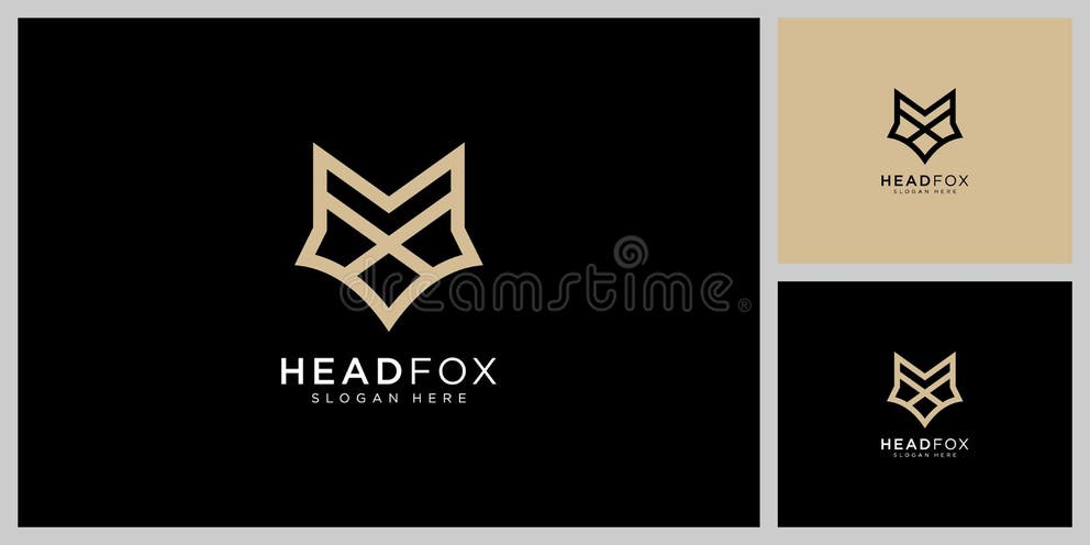 Head Fox Logo Vector Line Style Design Stock Vector - Illustration of foxy, icon: 264396291
