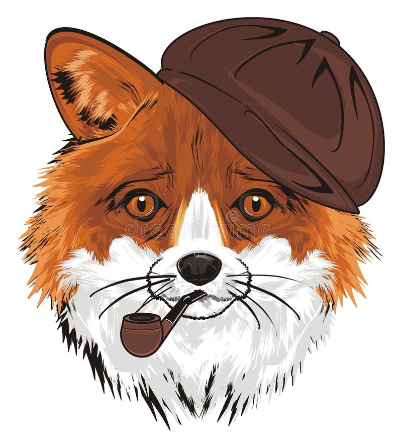 Smoke fox stock vector. Illustration of hand, illustration - 30367451