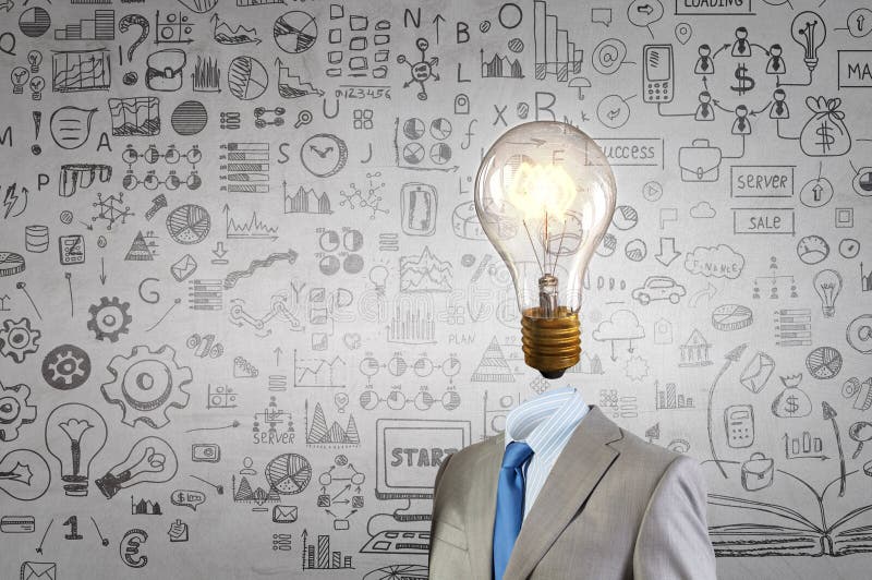 Head Full of Ideas. Mixed Media Stock Photo - Image of brainstorm, plan ...