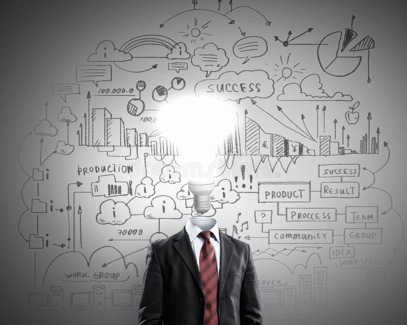 Head Full of Ideas. Mixed Media Stock Photo - Image of female, creative ...