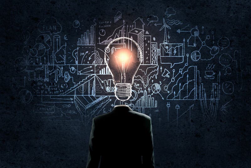Head full of ideas stock image. Image of manager, bulb - 59321735