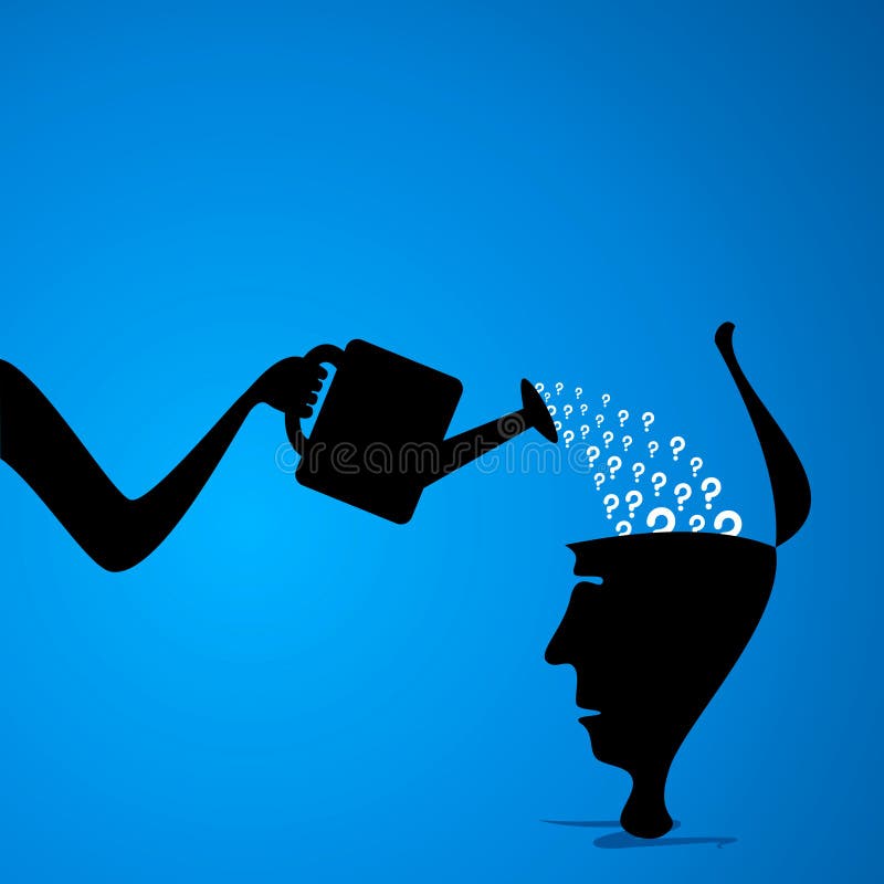 Head with Full of Question Mark Stock Vector - Illustration of business ...