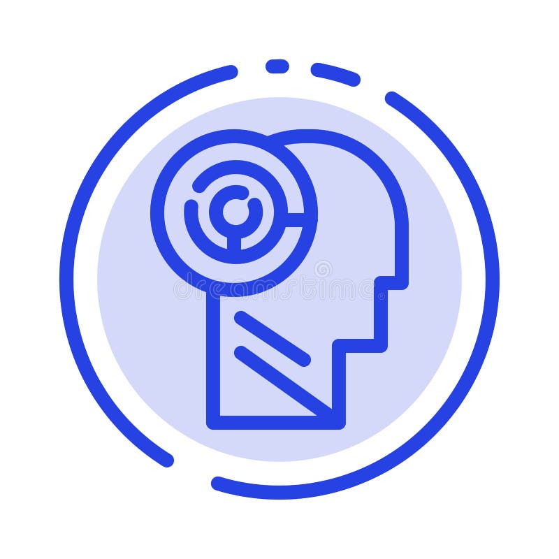 Head, Games, Mind, Target Blue Dotted Line Line Icon Stock Vector ...