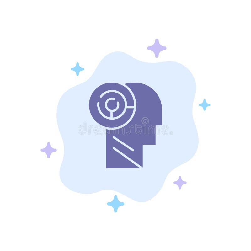 Head, Games, Mind, Target Blue Icon on Abstract Cloud Background Stock ...