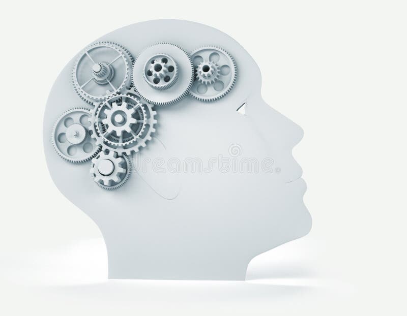 Head with gear stock illustration. Illustration of expertise - 17120187