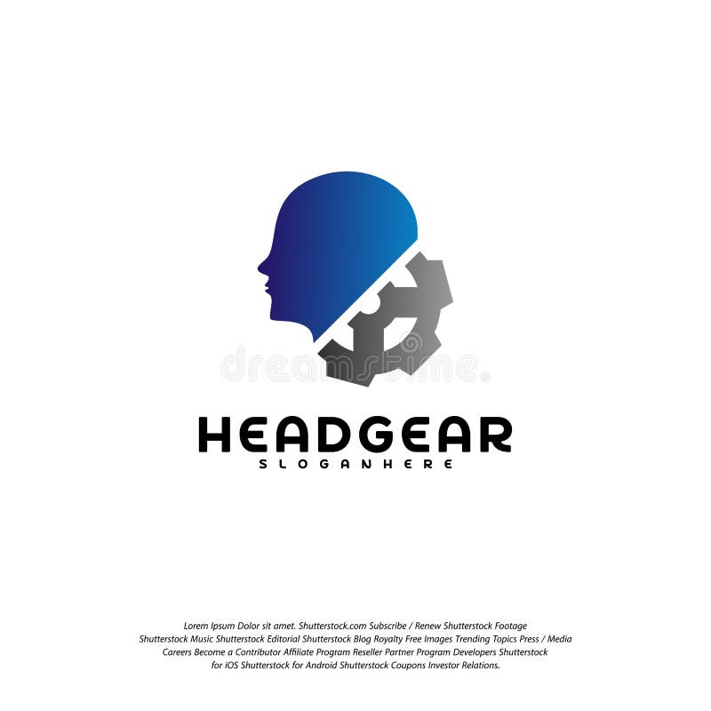 Head Gear Logo Vector, Head Intelligence Logo Designs Concept Vector ...