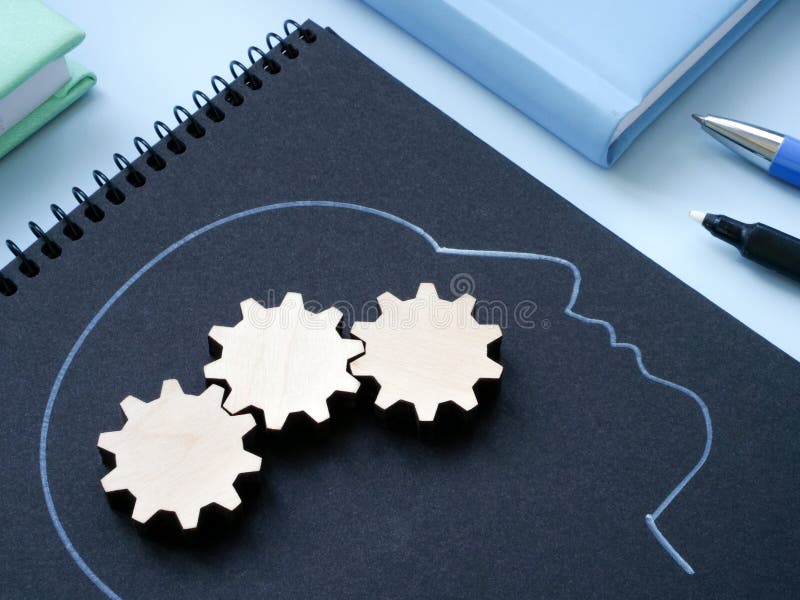 Head and Gear Mechanism. Thinking Process and Problem-solving. Stock ...