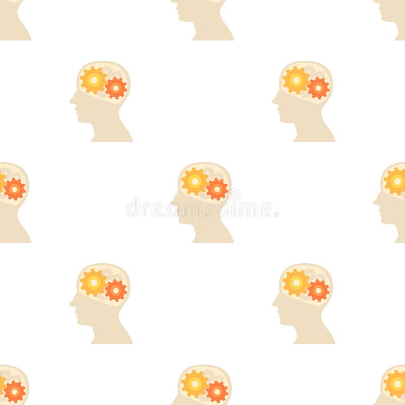Head with Gear Pattern Seamless Vector Stock Vector - Illustration of ...