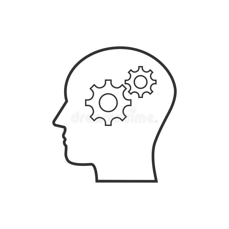 Head, Gear, Solution Idea Icon. Vector Illustration, Flat Design Stock ...