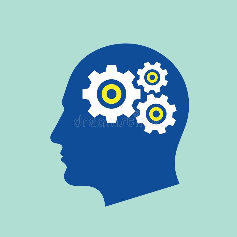 Head with Gears Concept Logo Design. SEO Engine Optimization Sign ...