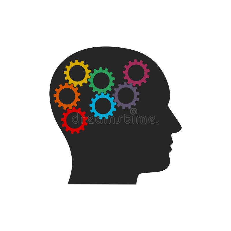 Head with gears concept stock vector. Illustration of occipital - 168794690