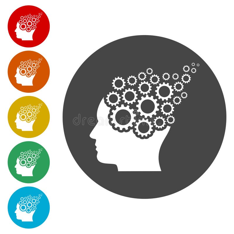 Head with Gears Concept, Vector Logo Gears in Head Stock Vector ...