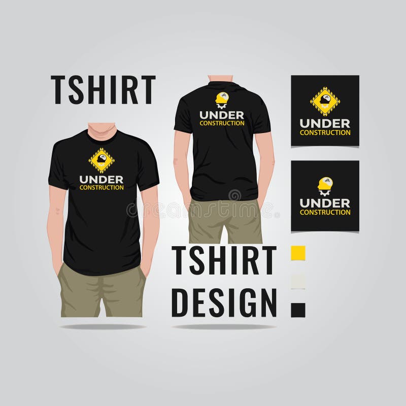 Head with Gears Under Construction T Shirt Design Vector Illustration ...