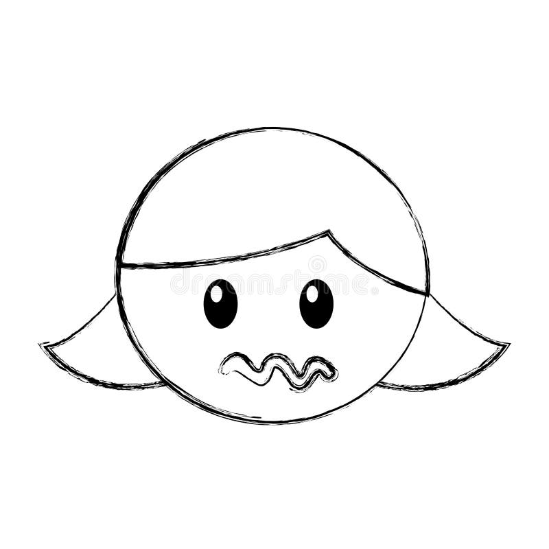 Head girl angry expression stock vector. Illustration of gesture - 93528310