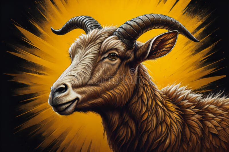 Head of a Goat on a Grunge Background. Vector Illustration Stock ...