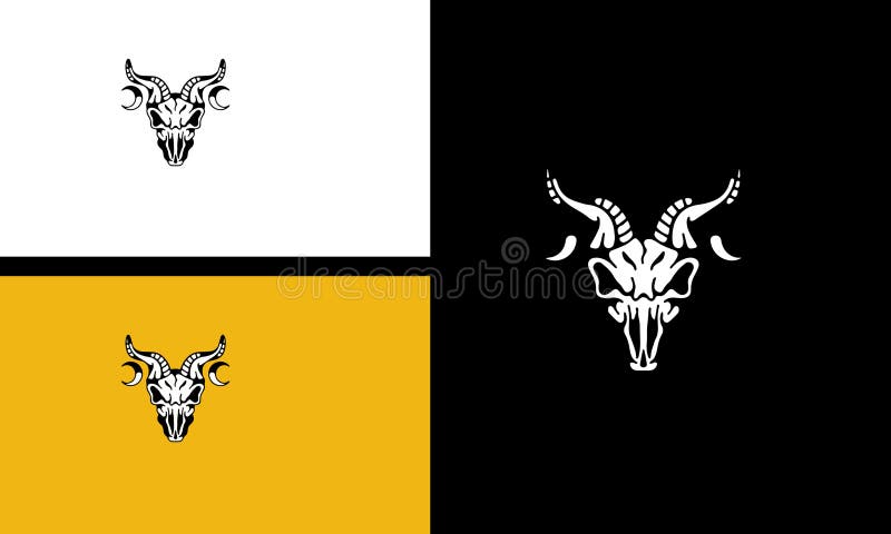Head Goat and Horn Vector Line Art Design Stock Illustration ...