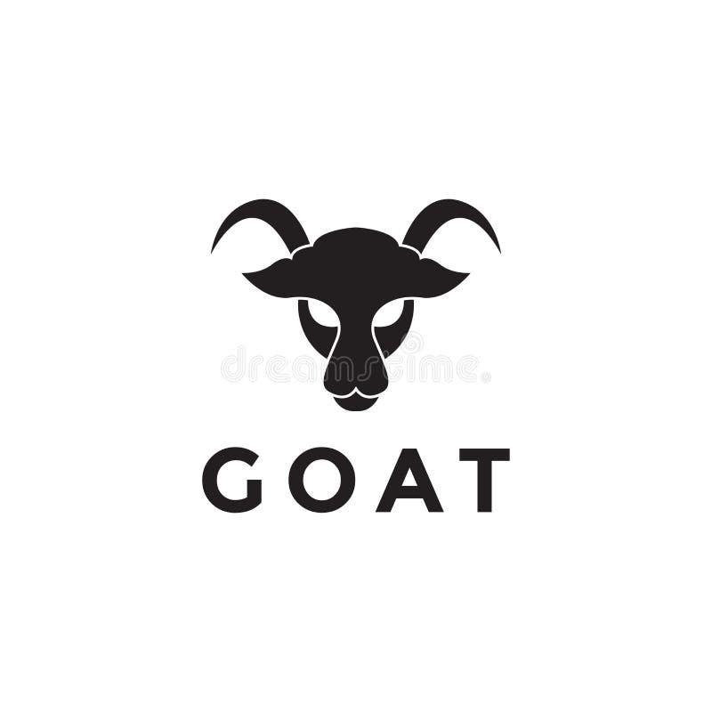Head Goat Minimal Logo Design Stock Vector - Illustration of horn, icon ...