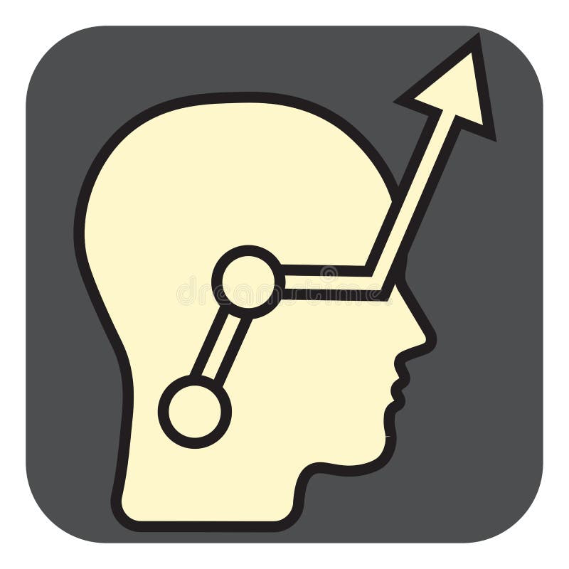 Head with Graph Arrow, Icon Stock Vector - Illustration of diagram ...