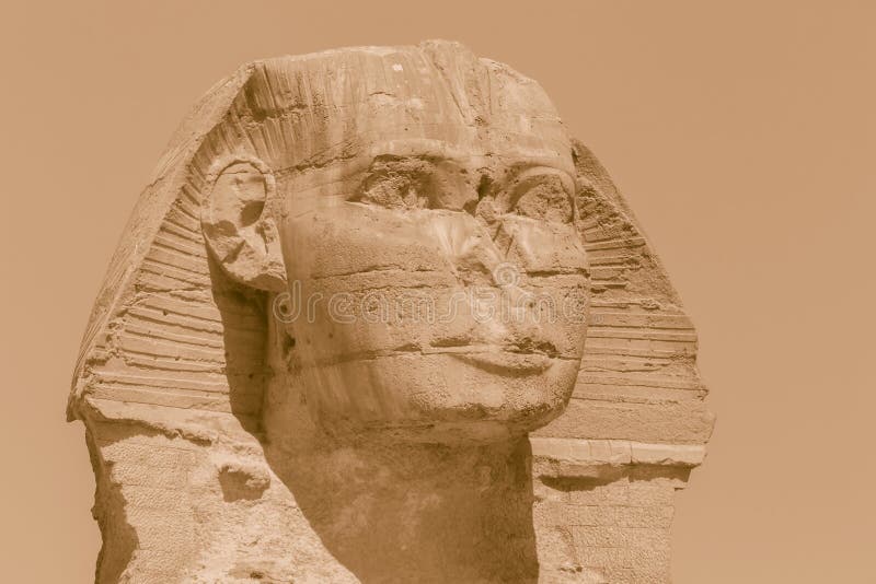 Head of Great Sphinx of Giza Stock Image - Image of head, archeology ...
