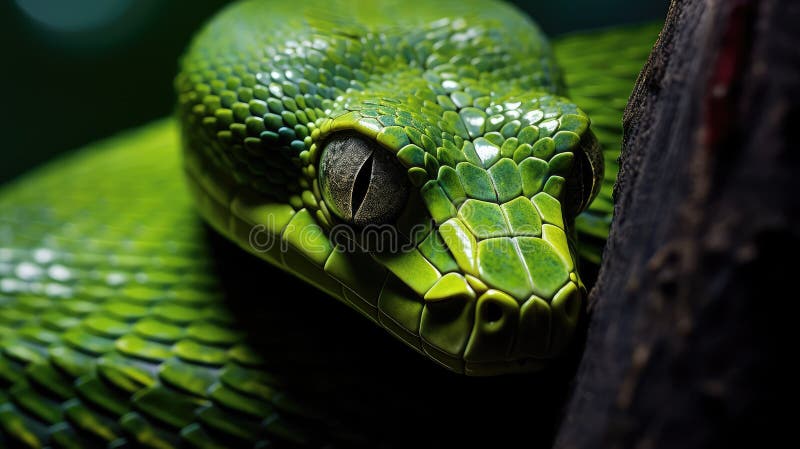 Head green snake stock illustration. Illustration of predator - 328664204
