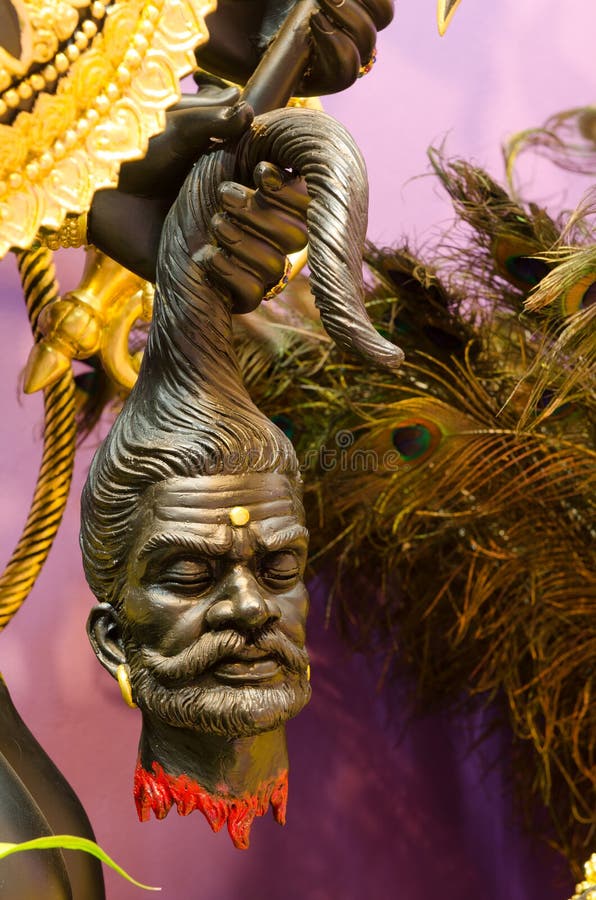 Head in Hand of Kali Statue Inside Stock Photo - Image of evil, head ...