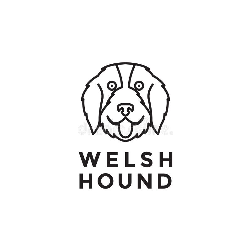 Head Happy Dog Welsh Hound Logo Stock Vector - Illustration of logo ...